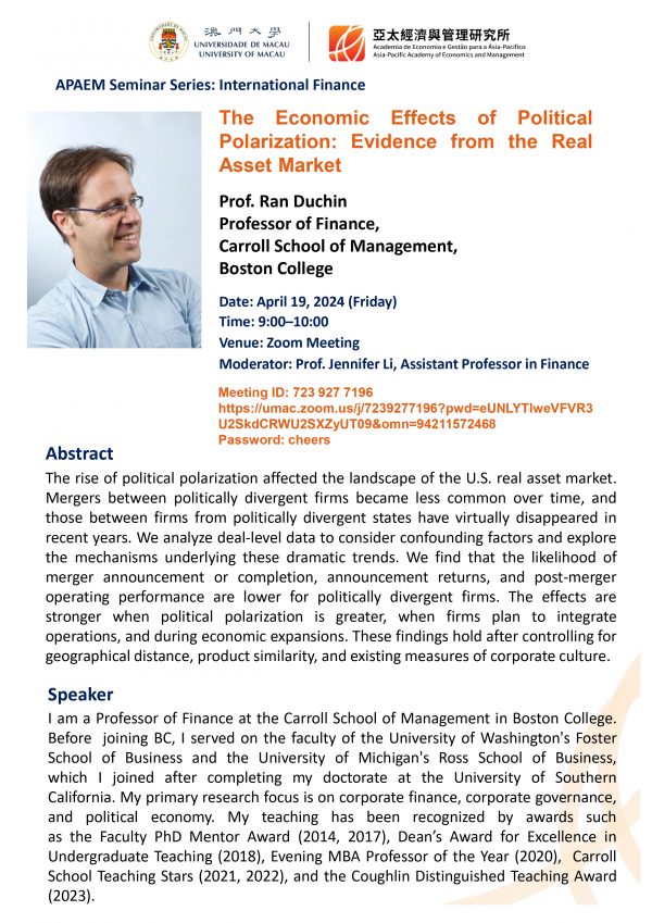 APAEM Seminar Series: International Finance (19 Apr) - Asia-Pacific ...