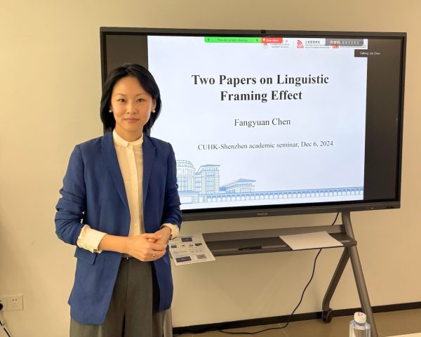 Prof. Fangyuan Chen delivers a presentation at The Chinese University ...